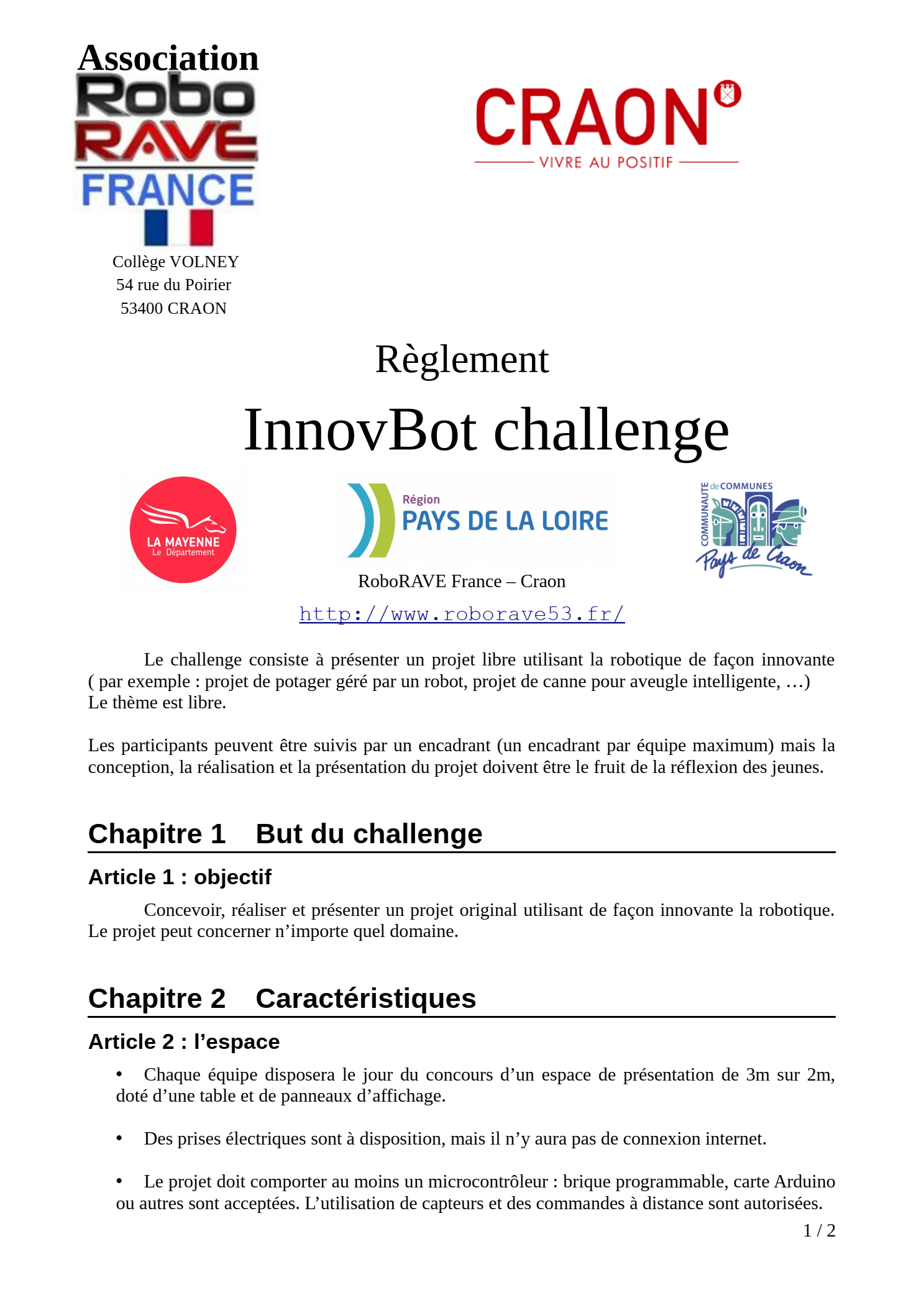 Concours - RoboRAVE 53